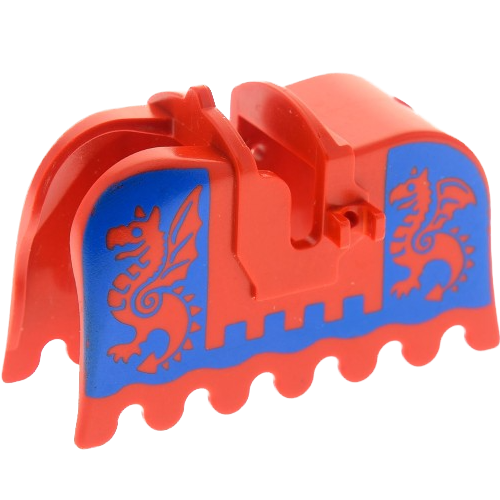 Horse Barding, Ruffled Edge with Dragons on Blue Background Pattern ...