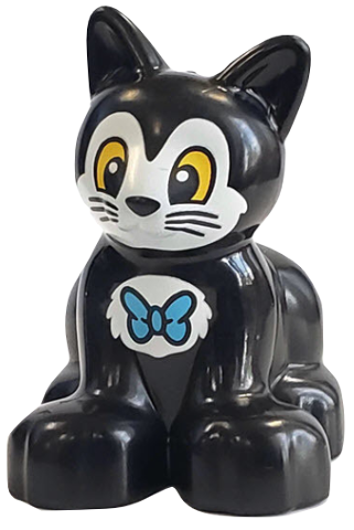 Duplo Cat Kitten Sitting with Yellow Eyes and White Face and Chest wit ...