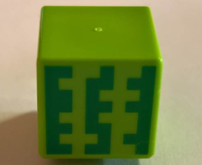 Minifigure, Head, Modified Cube with Pixelated Vertical Green Stripes ...