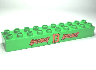 Duplo, Brick 2 x 10 with 'RIPSLINGER 13 RIPSLINGER' Pattern – Bricker King