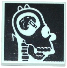 Tile 2 x 2 with Groove with Simpsons Homer's Head X-Ray Pattern ...