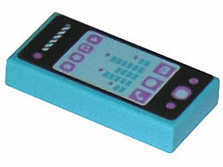 Tile 1 x 2 with Groove with Smartphone with Phone, Mail, Speech Bubble ...