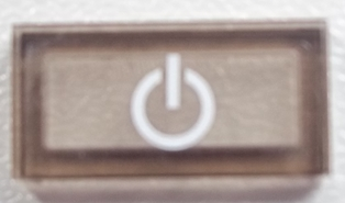 Tile 1 x 2 with Groove with Power Button on Transparent Background Pat ...