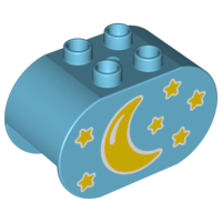 Duplo, Brick 2 x 4 x 2 Rounded Ends with Moon and Stars Pattern ...