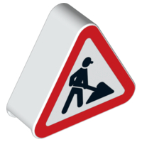 Duplo, Brick 1 x 3 x 2 Triangle Road Sign with Construction Worker Pat ...