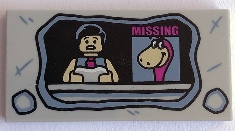 Tile 2 x 4 with Stone Television Set, News Anchor and Missing Dino Pat ...