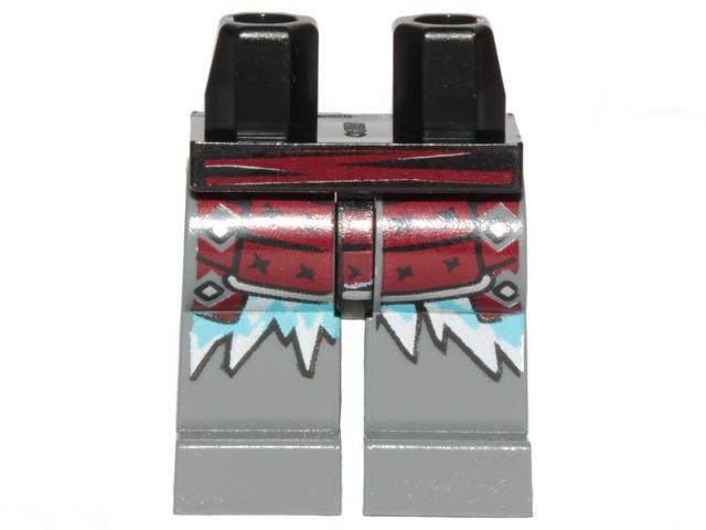 Hips and Dark Bluish Gray Legs with Dark Red Armor and Ice Spikes Patt ...