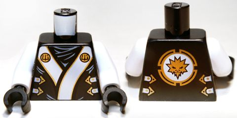 Torso Ninjago Robe with White and Gold Sash Pattern / White Arms / Han ...