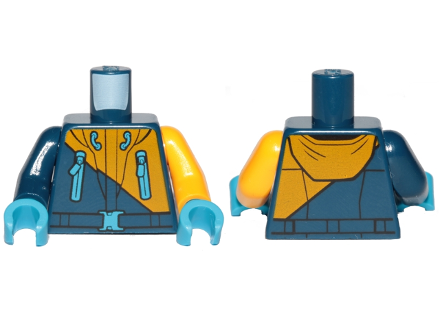 Torso Hoodie Bright Light Orange Diagonal Half with Zipper Pockets Pat ...